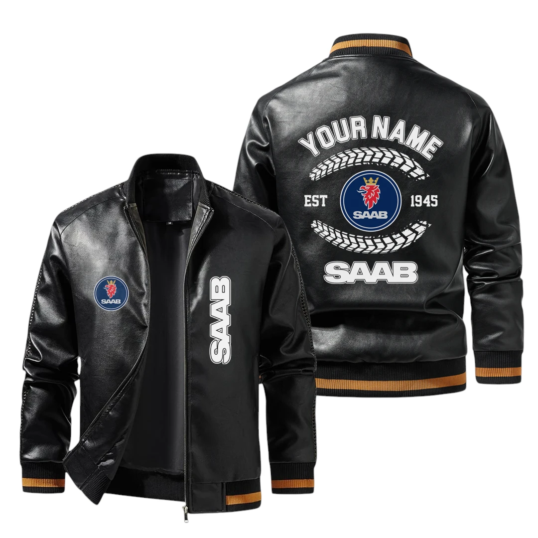 Vintage Saab Exclusive Logo Jacket Est 1945, Classic Ribbed Collar And ...