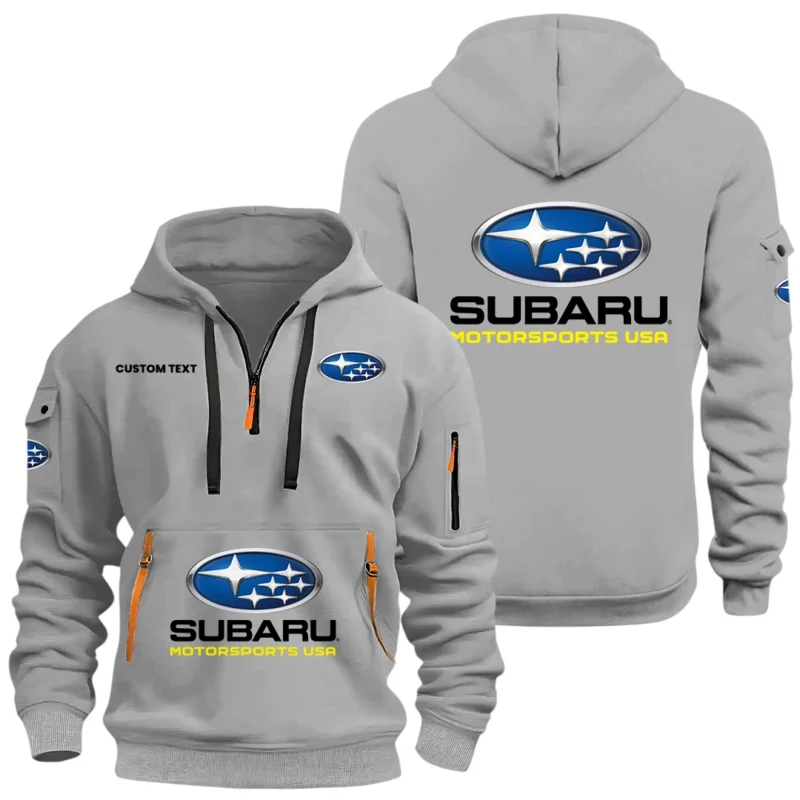Subaru Motorsports USA Half Zip Hoodie, Sports Hooded Multi-Pockets ...