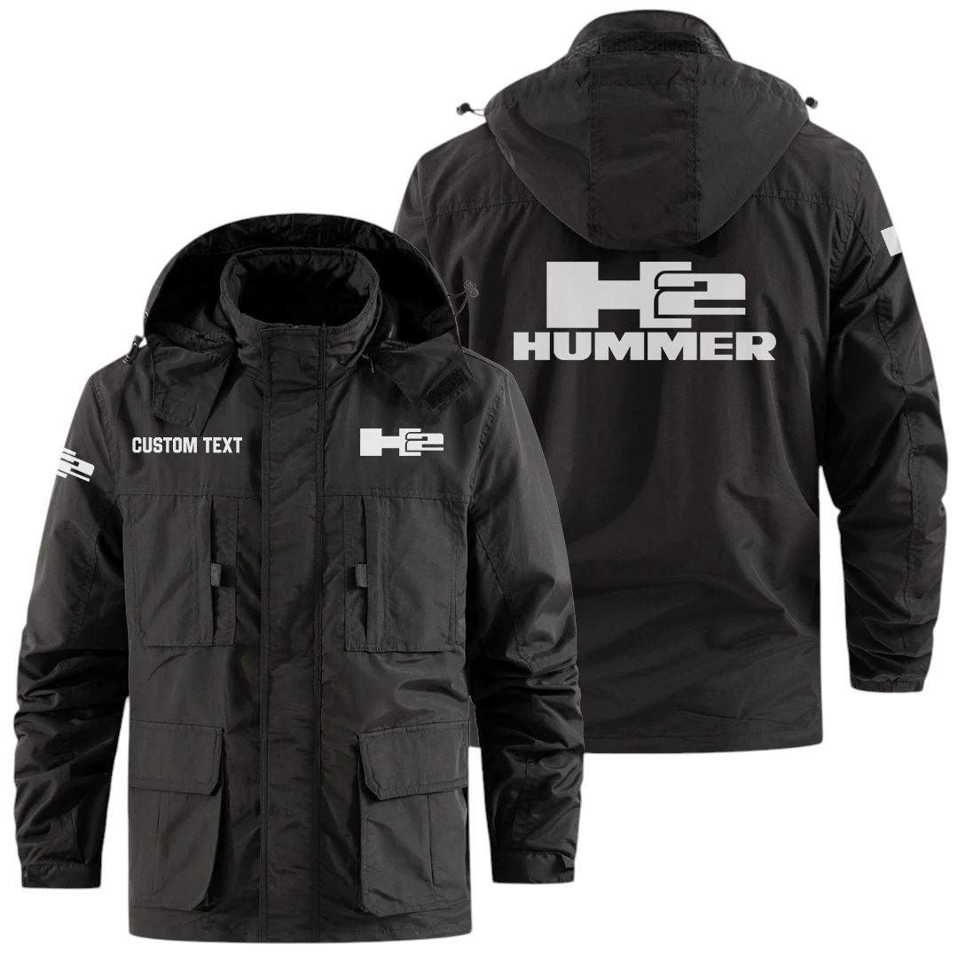 Hummer H2 Exclusive Logo Windbreaker Jacket Hooded Detachable, Outdoor ...