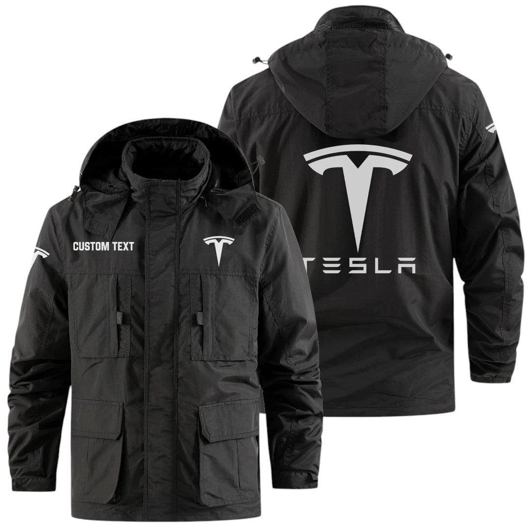Tesla Exclusive Logo Windbreaker Jacket Hooded Detachable, Outdoor ...