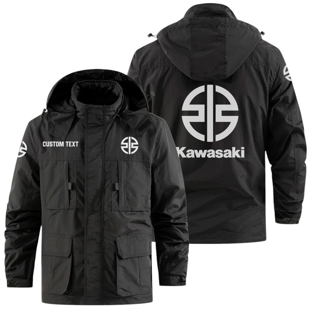 Kawasaki Motors Exclusive Logo Windbreaker Jacket Hooded Detachable ...