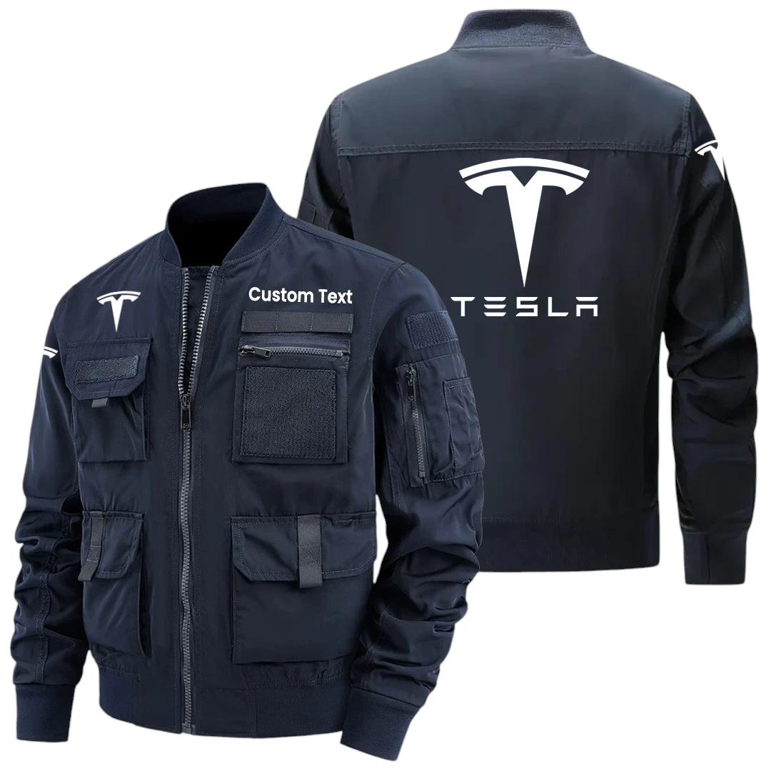 Tesla Exclusive Logo Jacket X Baseball Collar Style Multiple Pockets ...