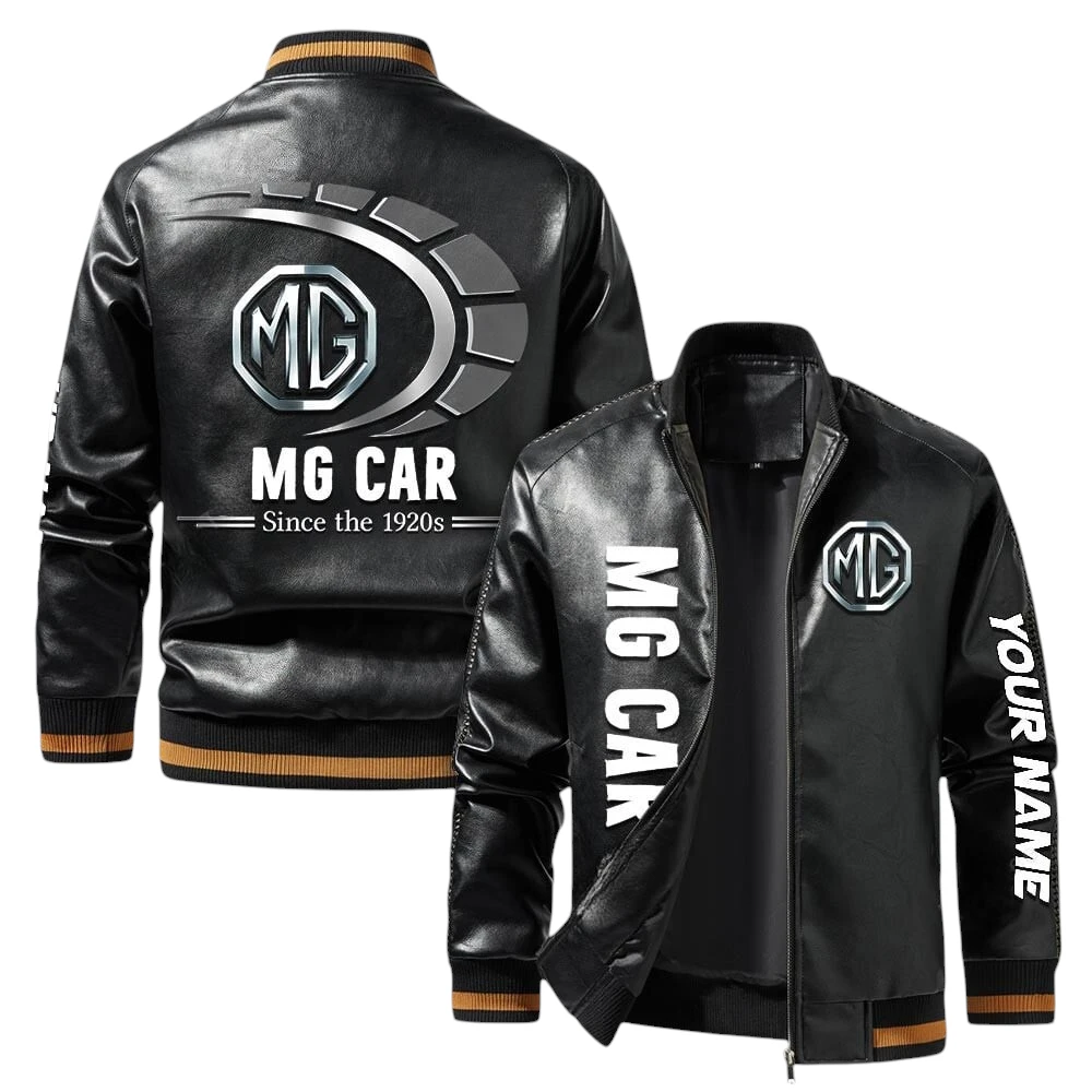 Vintage MG Cars Exclusive Logo Jacket, Classic Ribbed Collar And ...
