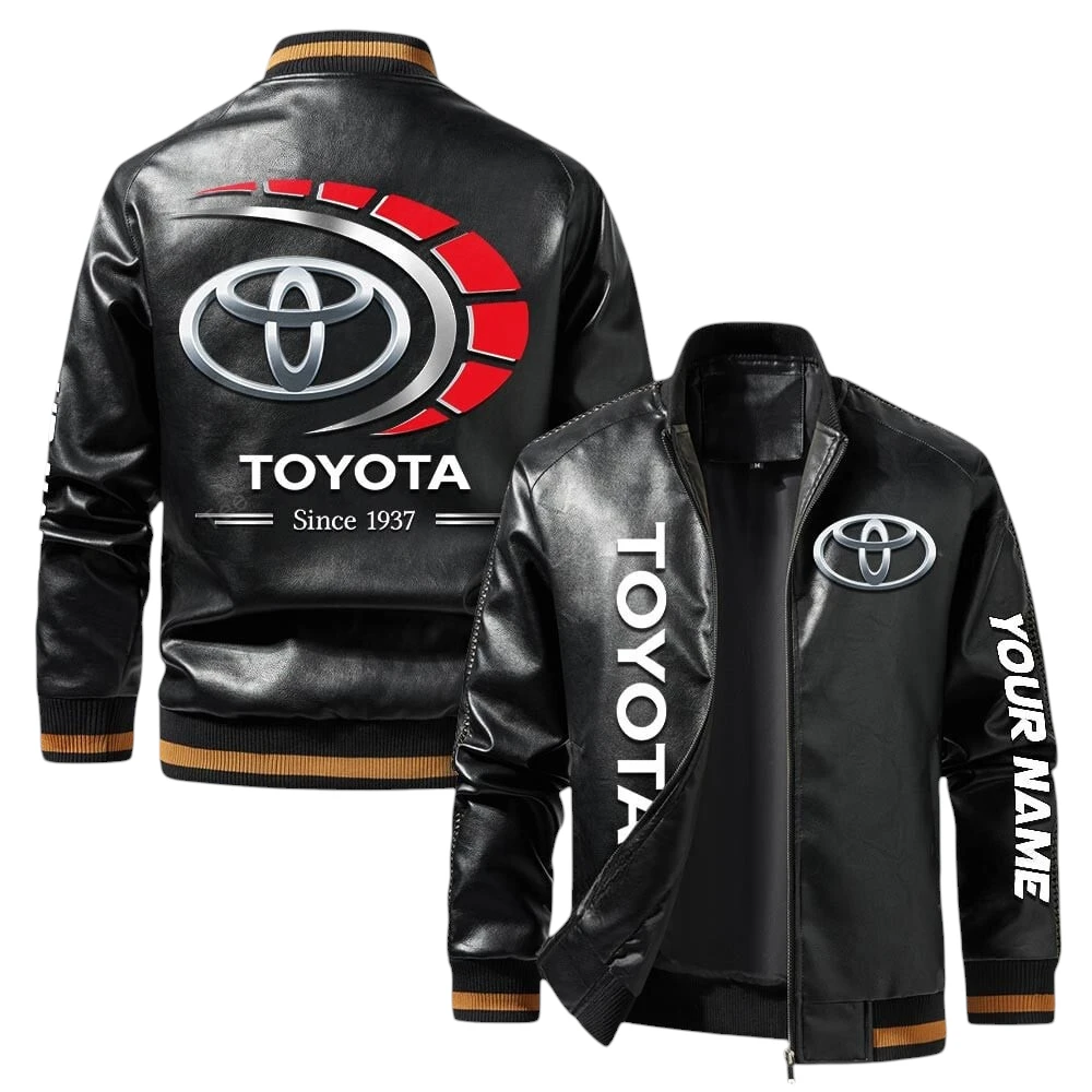 Vintage Toyota Exclusive Logo Jacket, Classic Ribbed Collar And Striped ...