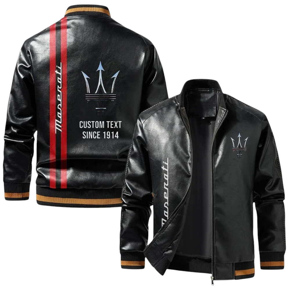 Vintage Maserati Exclusive Logo Jacket, Classic Ribbed Collar And ...