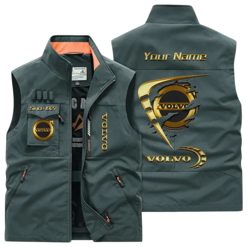 Volvo Multi Pocket Vest Sleeveless Men Outdoor Vest Lightweight Custom ...