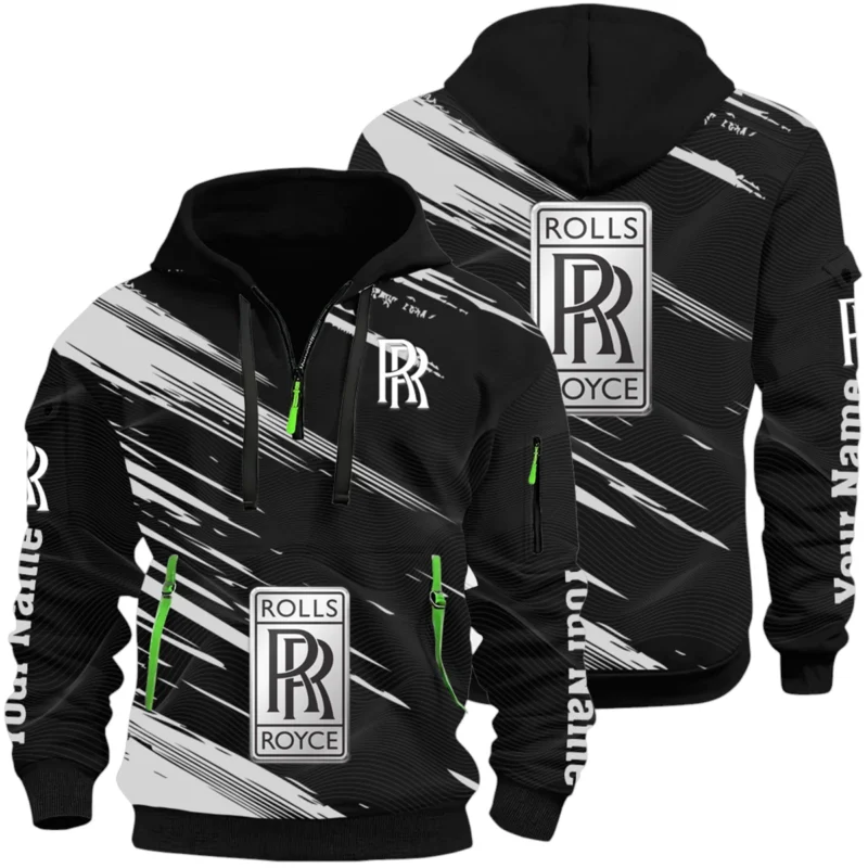 Rolls Royce Half Zip Hoodie All Over Prints, Multi-Pockets Custom ...